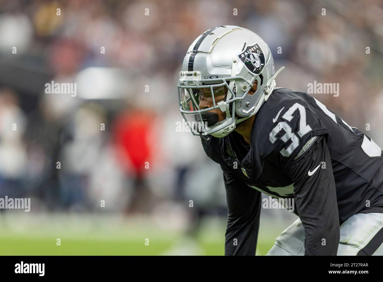 Las Vegas Raiders cornerback Tyler Hall (37) in coverage against the ...