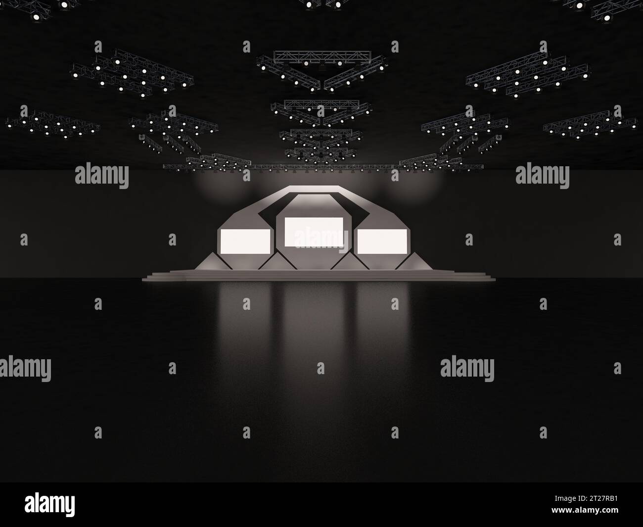 Event stage with octagon backdrop design-led screens for projection ...