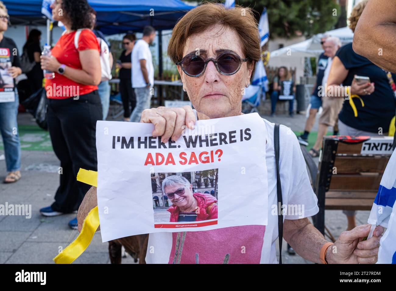 Eltern und Familie der Geiseln in Gaza protestieren in Tel-Aviv Israel ...