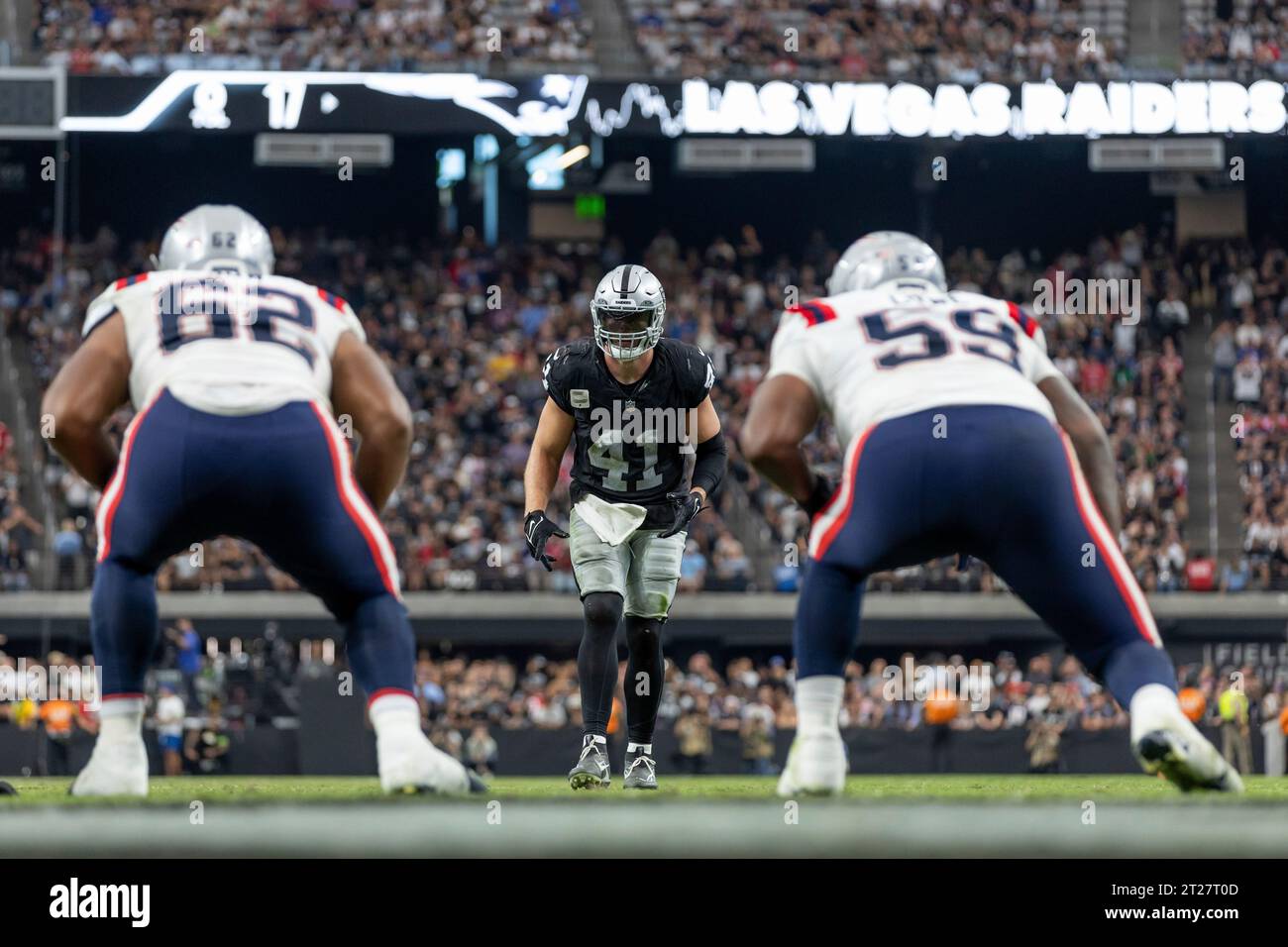 Las Vegas Raiders linebacker Robert Spillane (41) against the New ...