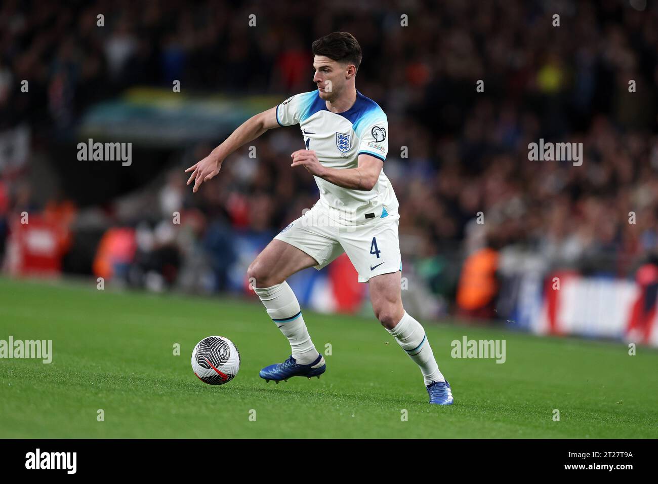 London, UK. 17th Oct, 2023. Declan Rice of England in action. England v ...