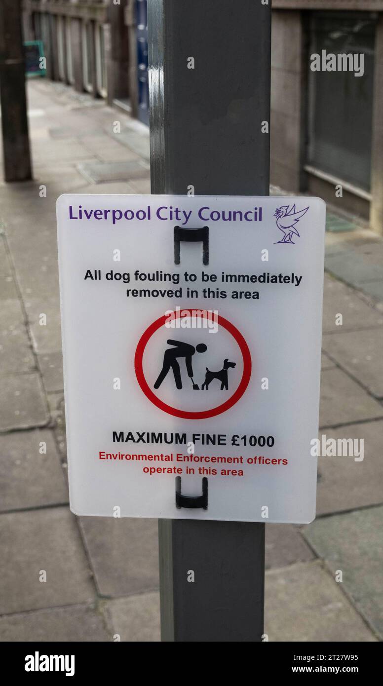 Liverpool City Council warning sign -- don't let your dog foul the ...