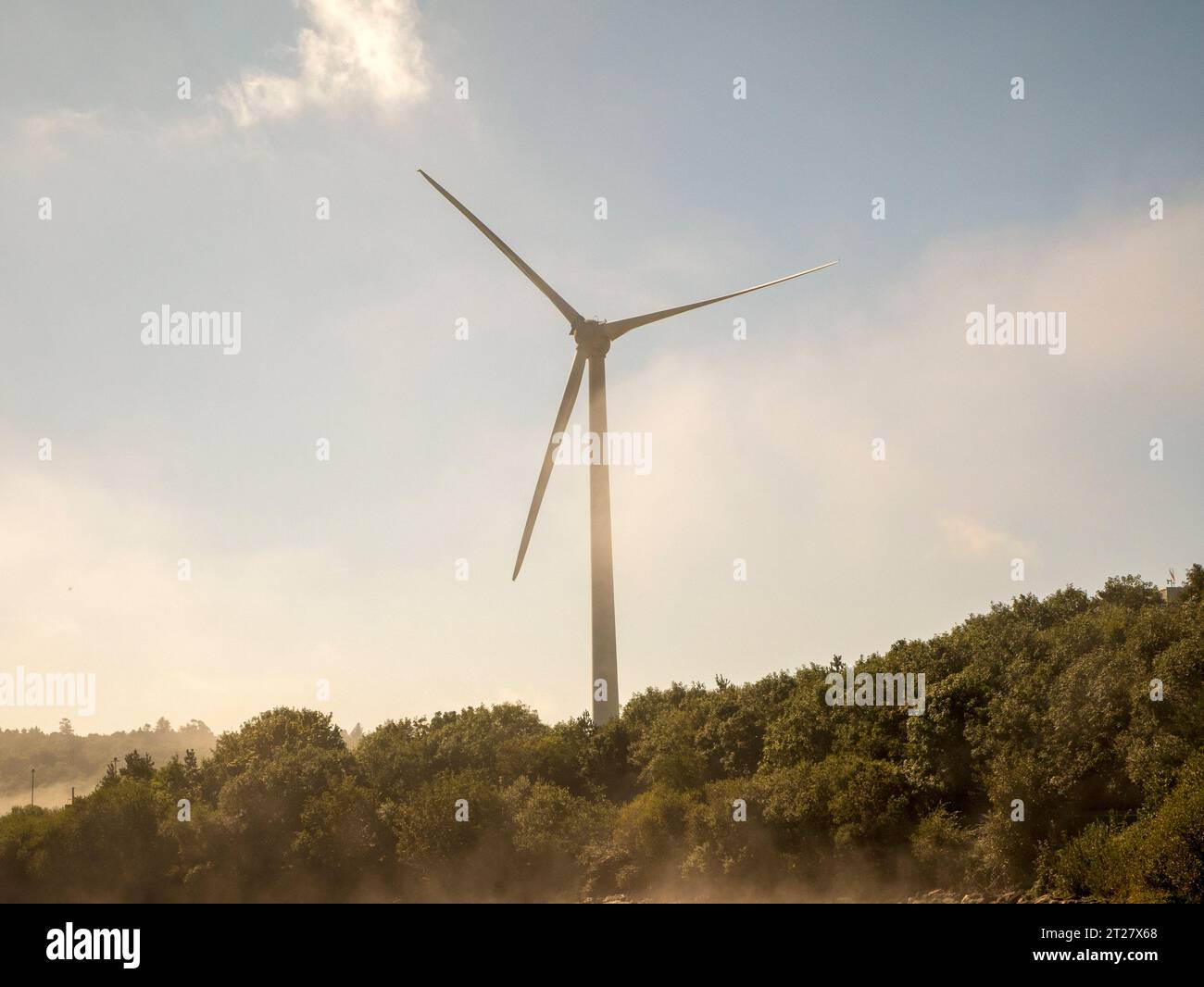 Wind power plant rotor close view. Windpower generator. Green energy ...