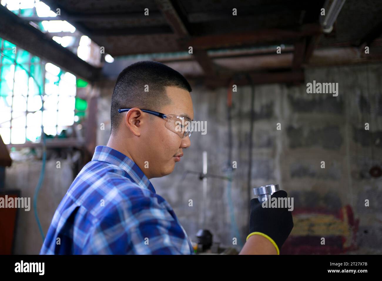 Student is going to visit metal factory. Education and engineering ...