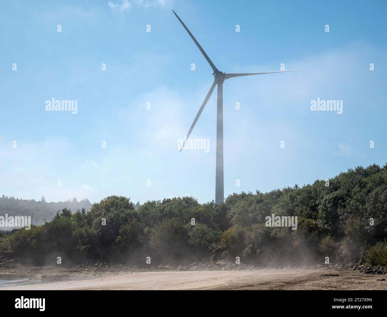 Wind power plant rotor close view. Windpower generator. Green energy ...