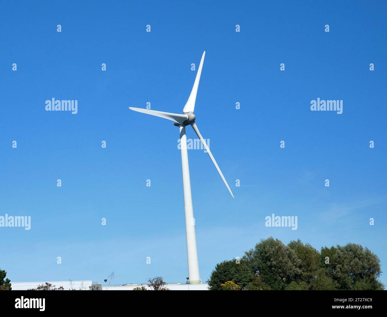 Wind power plant rotor close view. Windpower generator. Green energy ...