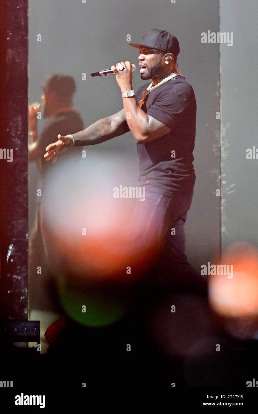 Zagreb, Croatia. , . Concert of the famous American rapper 50 Cent in ...