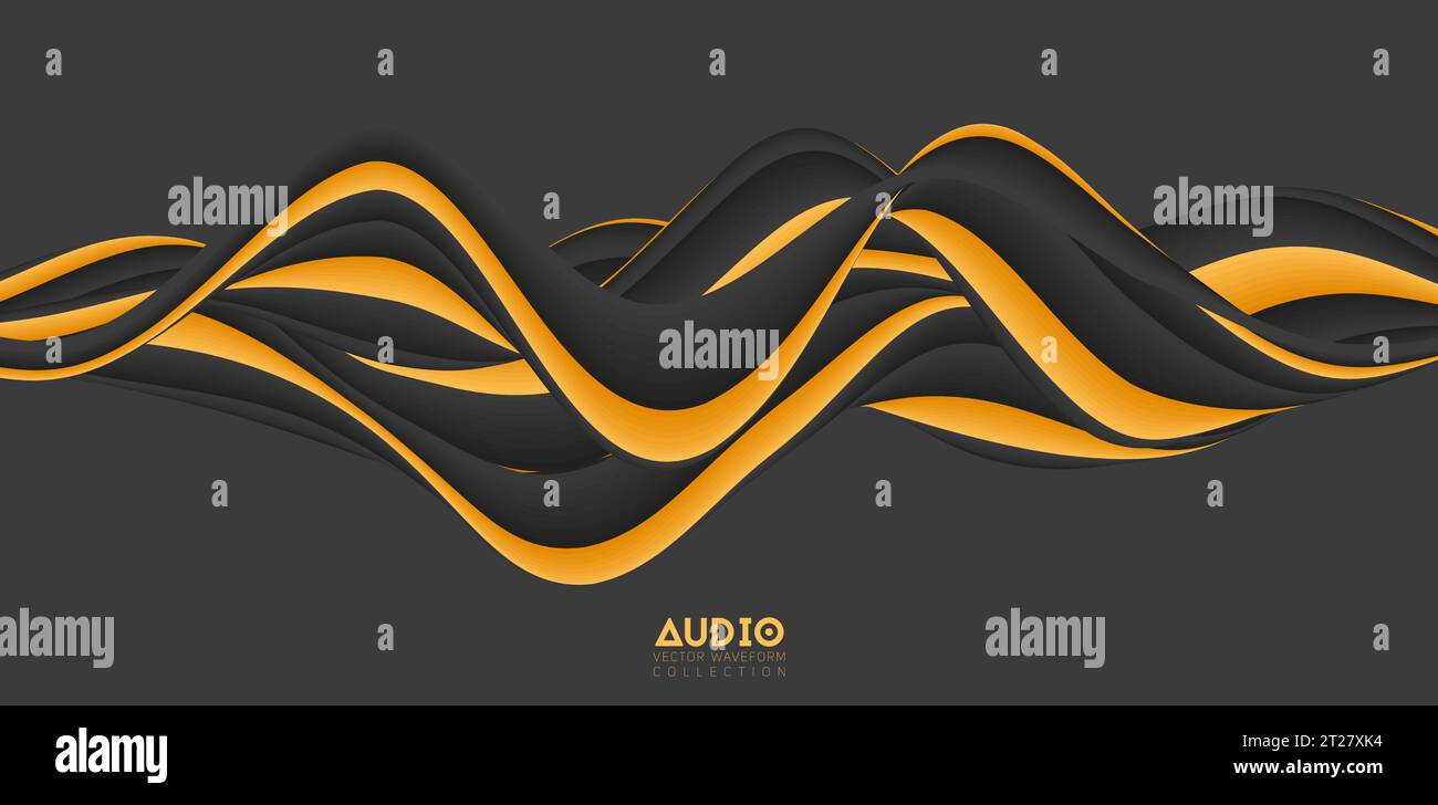 Sound wave visualiztion. 3D solid waveform. Voice sample pattern Stock ...