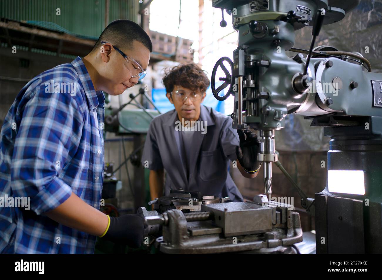 Student is going to visit metal factory. Education and engineering ...