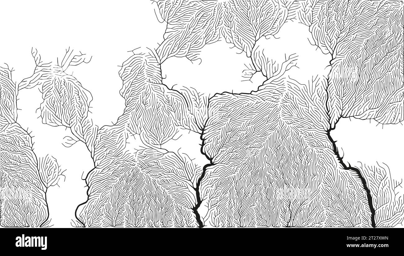 Growth pattern. Generative branching structure. Organic net of vessels ...