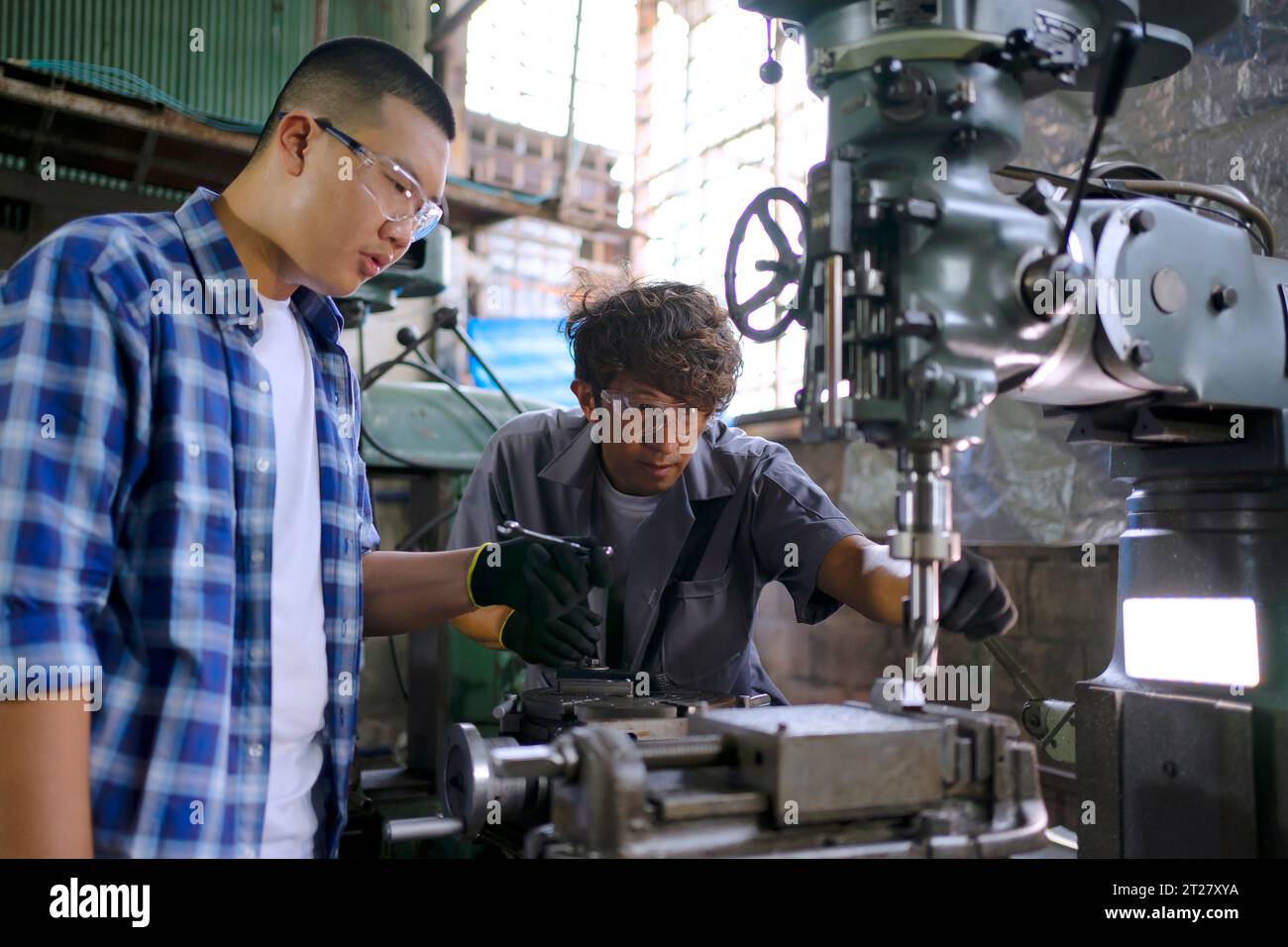 Student is going to visit metal factory. Education and engineering ...