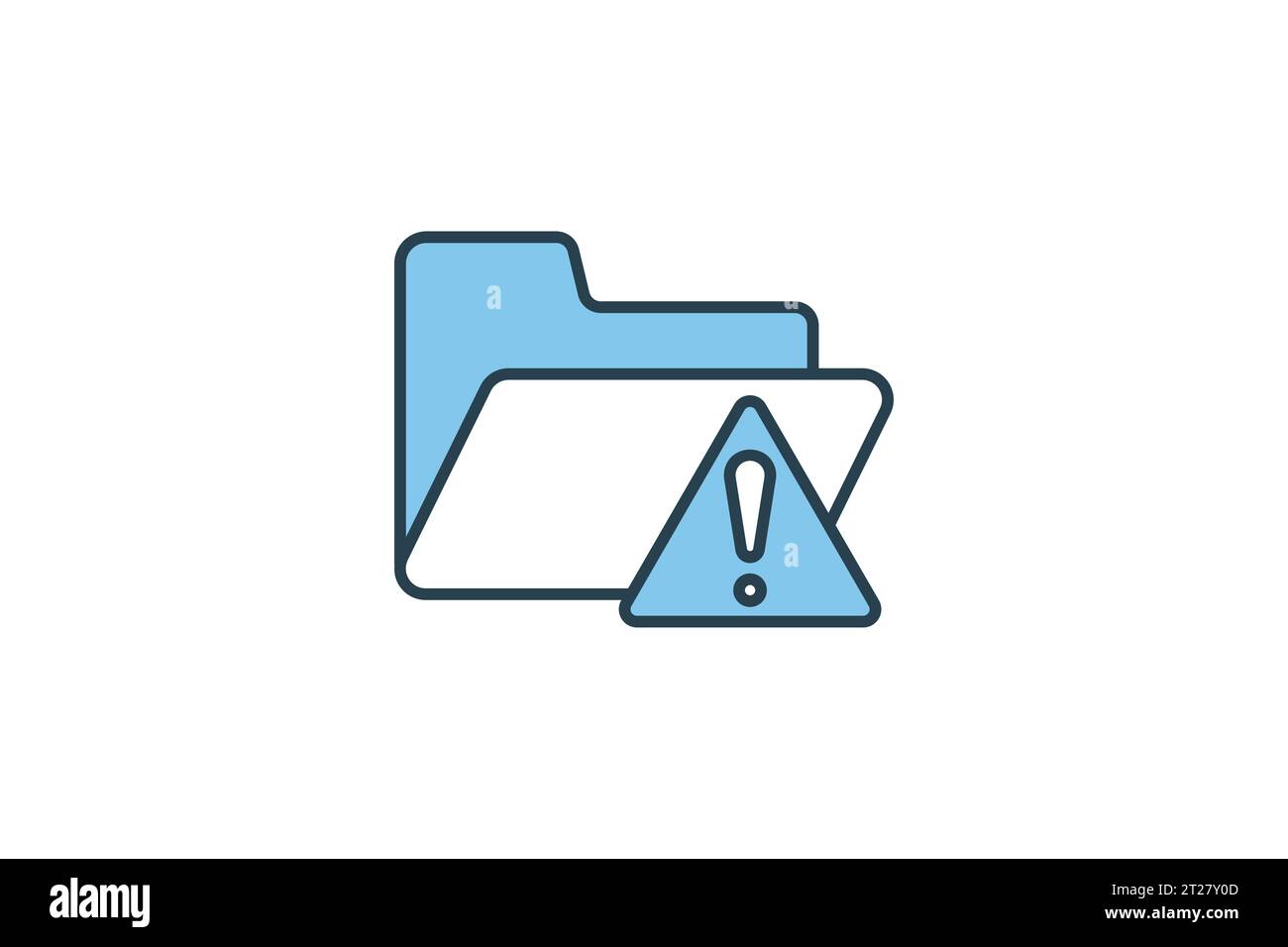 Folder error icon. Folder with exclamation mark. icon related to warning, notification. suitable ...