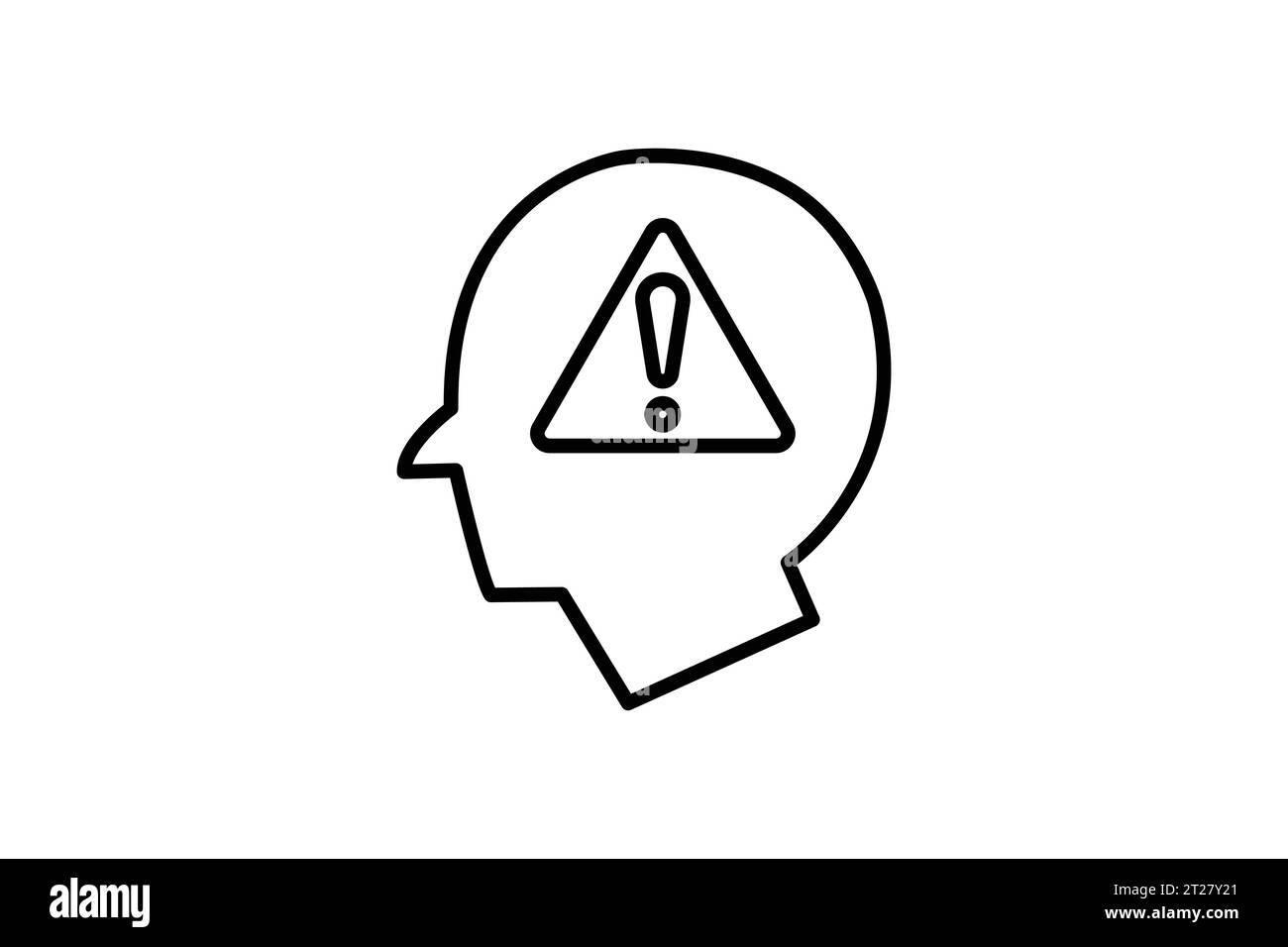 Idea error icon. head with exclamation mark. icon related to warning, notification. suitable for ...