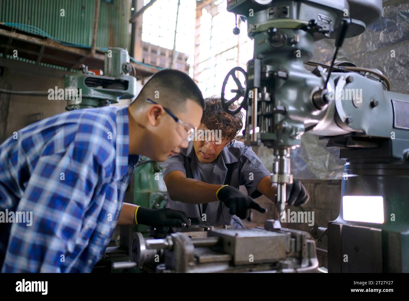 Student is going to visit metal factory. Education and engineering ...