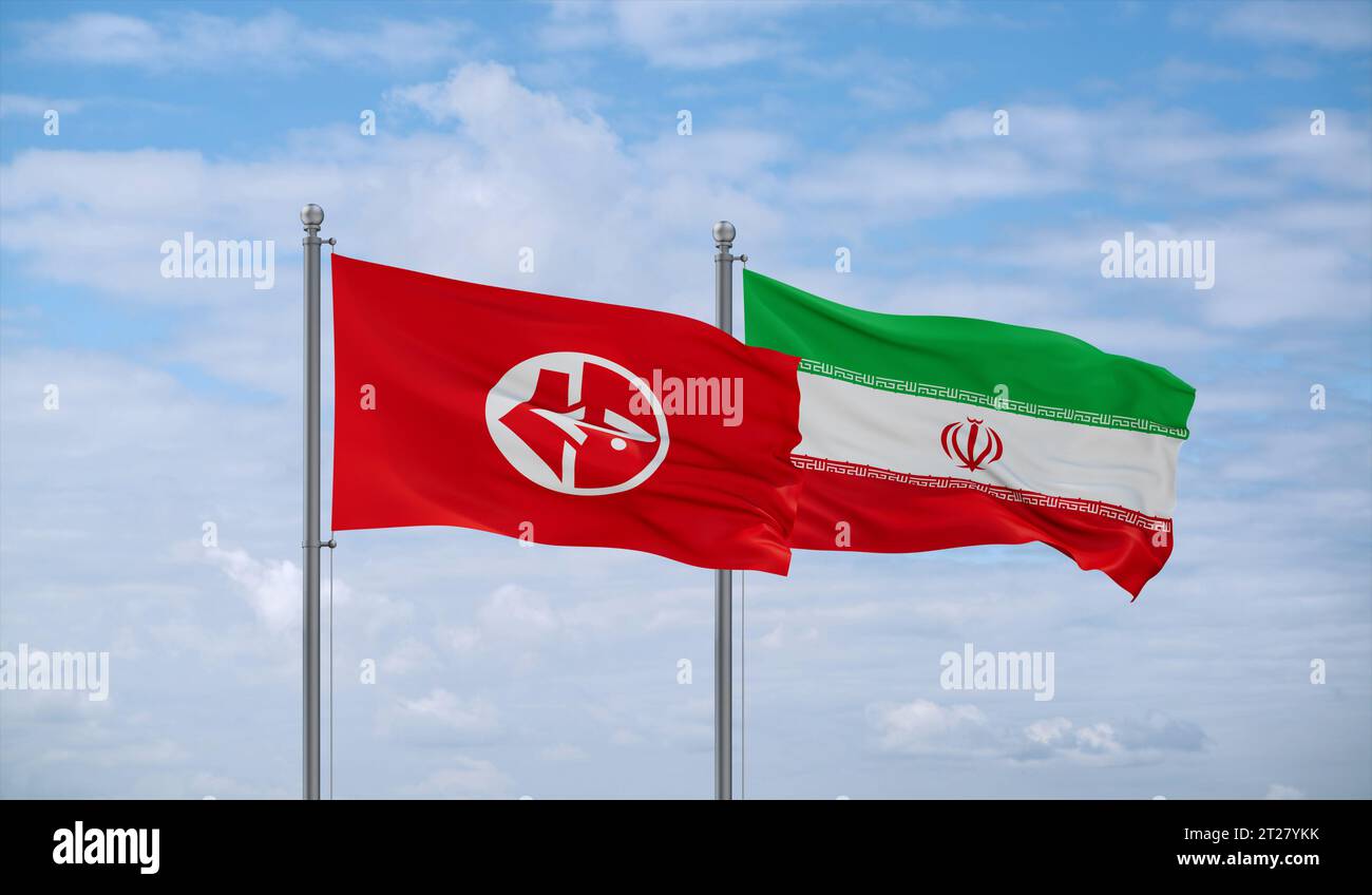 PFLP or Popular Front for the Liberation of Palestine and Iran flags ...