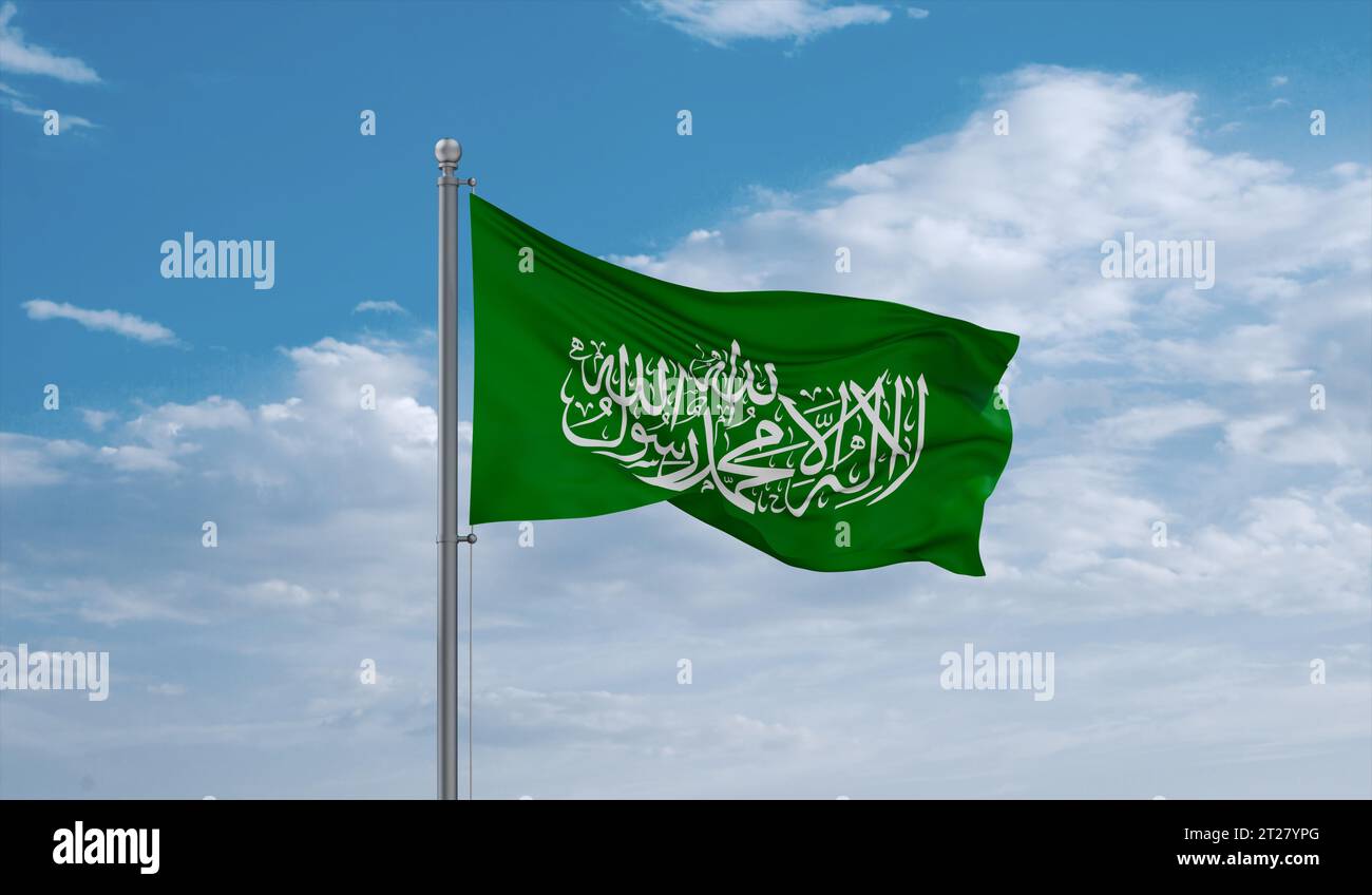 Hamas Islamic Resistance Movement Flag Political And Military