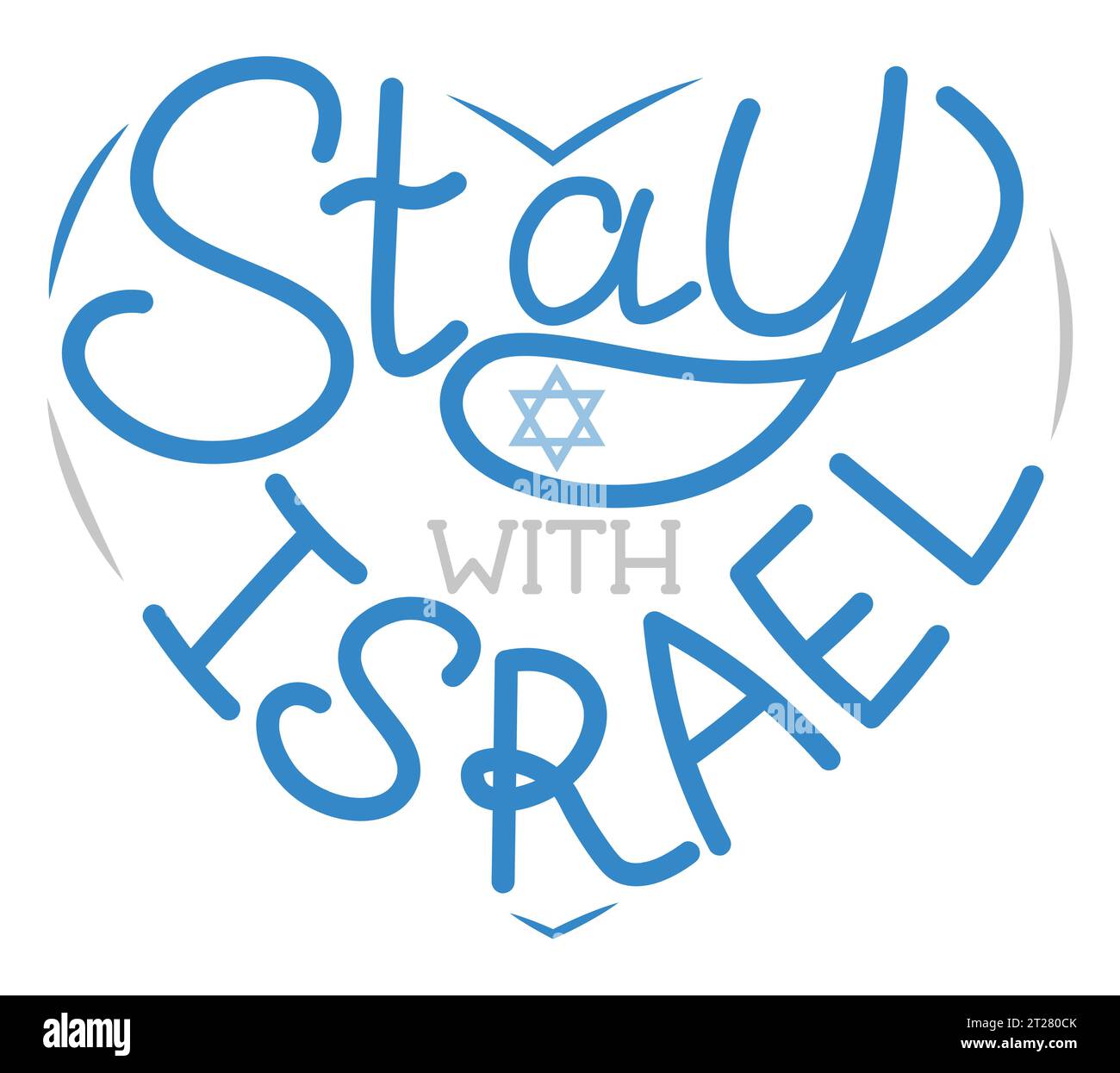 Stay With Israel. Support Banner With Lettering. Vector Illustration ...