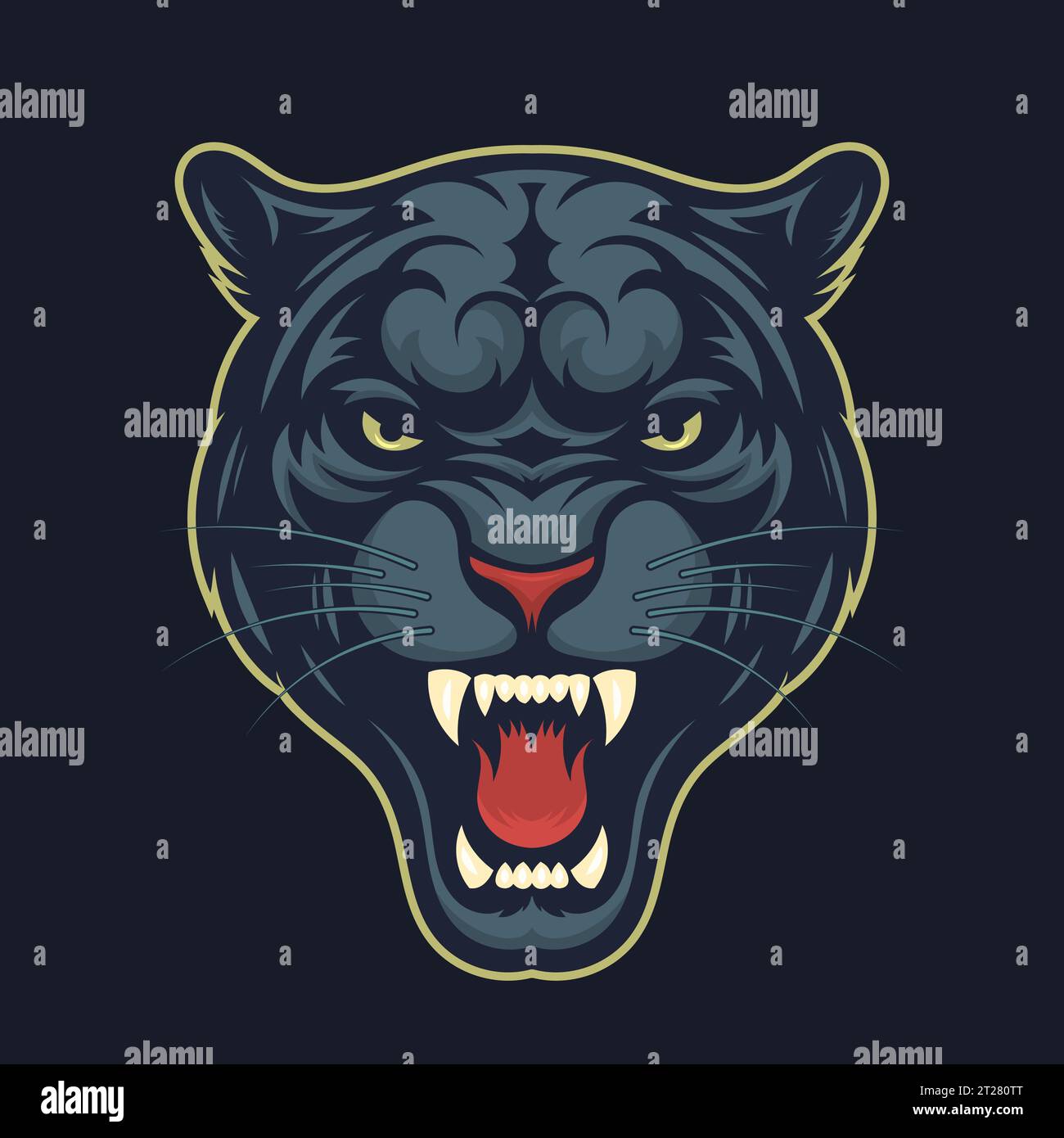 Angry panther head. Cartoon mascot logo. Vector illustration Stock ...