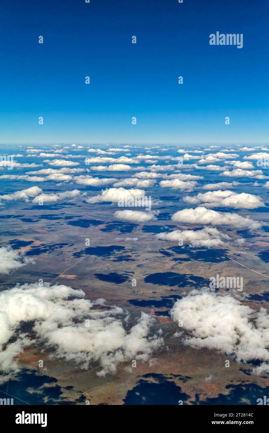 View from airplane of farmland near Windhoek in the Khomas region ...