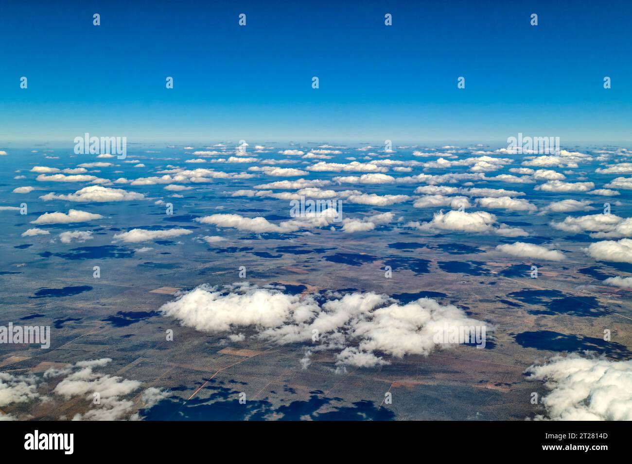 View from airplane of farmland near Windhoek in the Khomas region ...