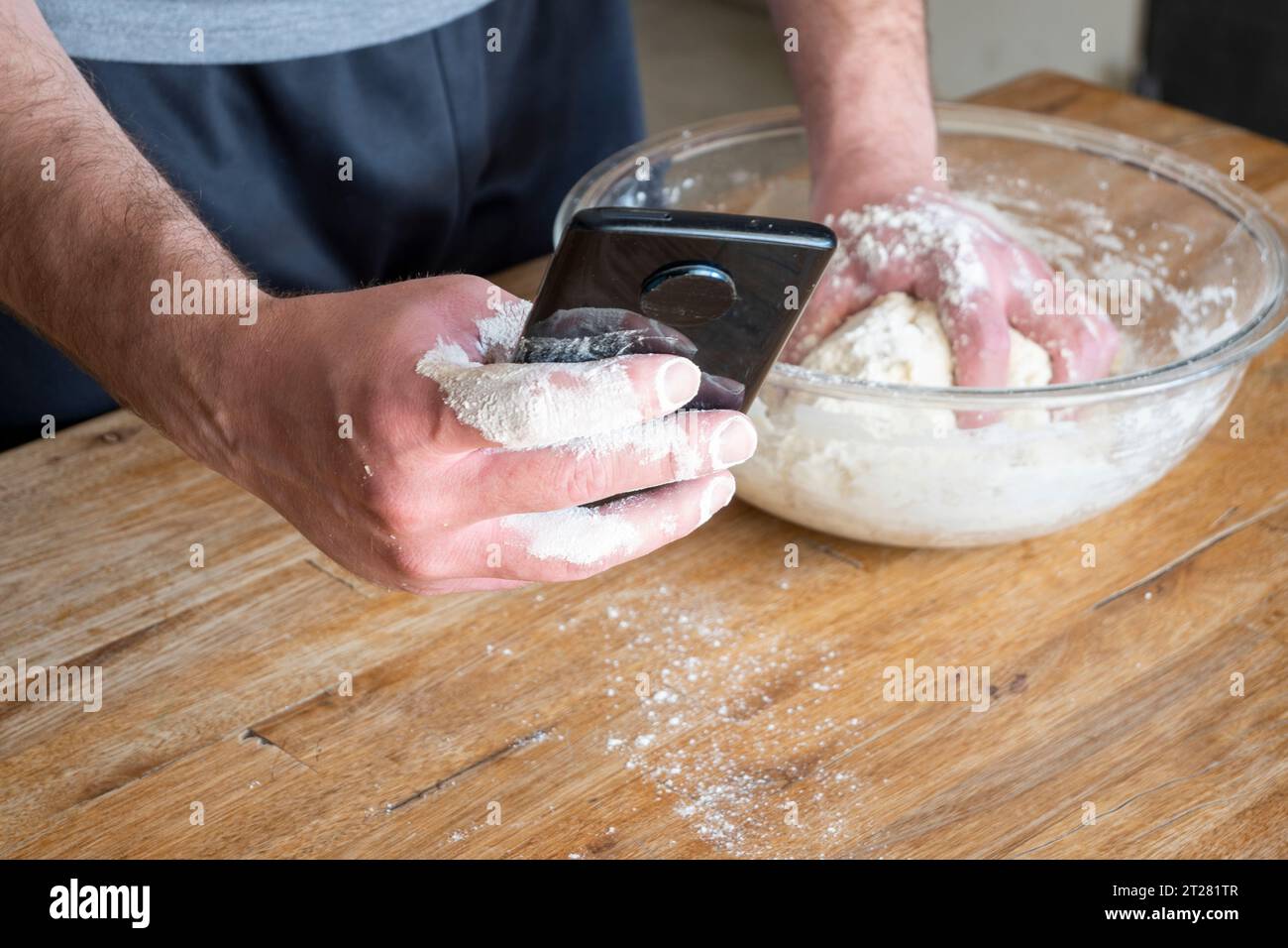 Mixing flour other ingredients bake hi-res stock photography and images ...