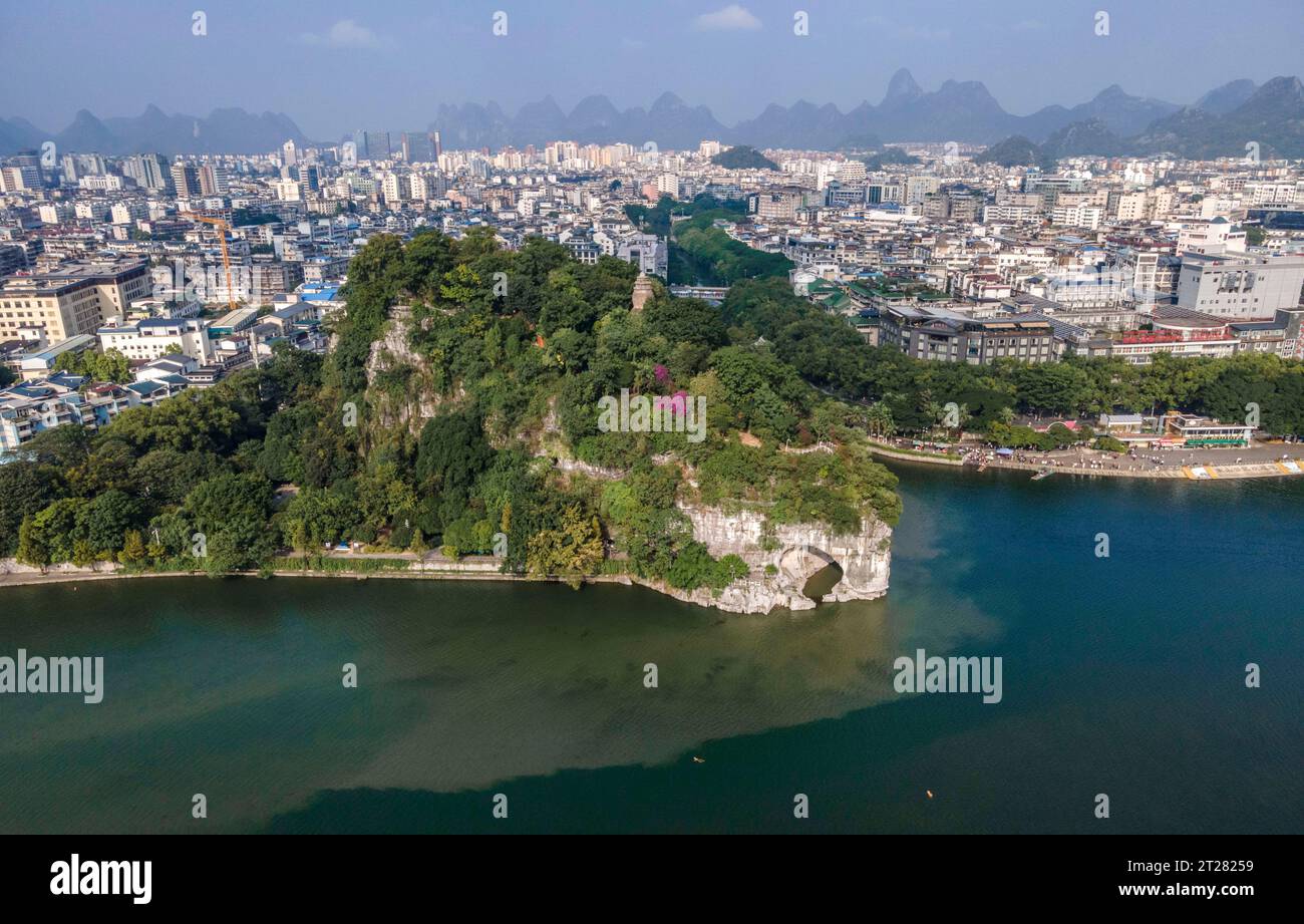 GUILIN, CHINA - SEPTEMBER 26, 2023 - The Elephant Trunk Hill, a symbol ...