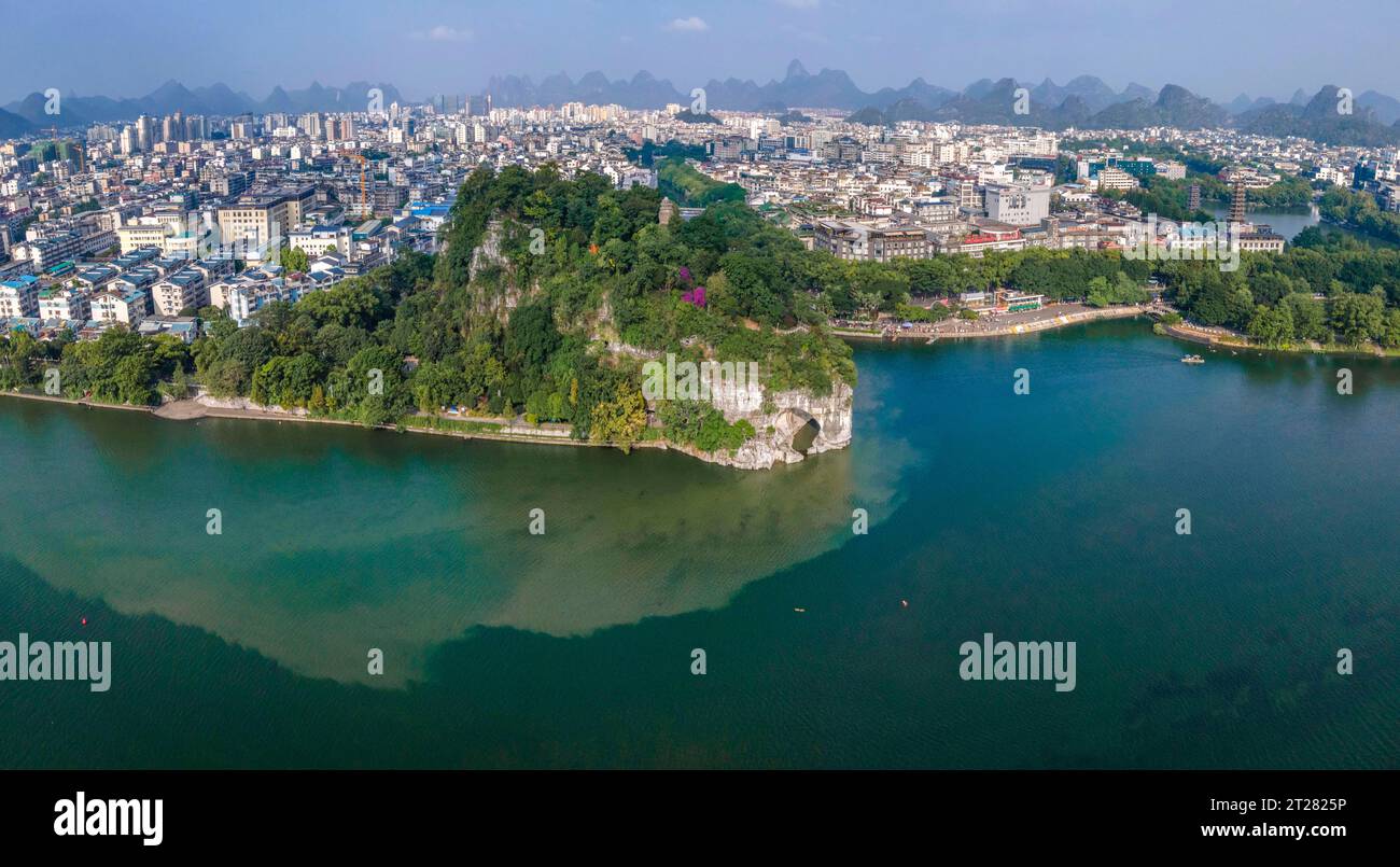 GUILIN, CHINA - SEPTEMBER 26, 2023 - The Elephant Trunk Hill, a symbol ...