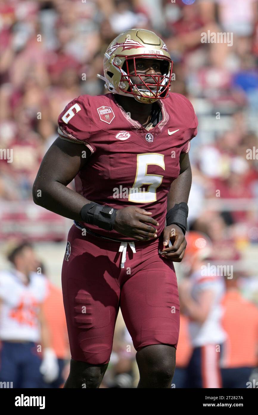 Florida State defensive lineman Dennis Briggs Jr. (6) jogs to the ...