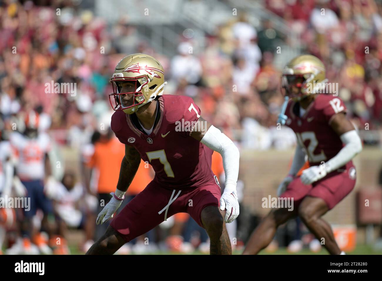 Florida State defensive back Jarrian Jones (7) follows a play during ...