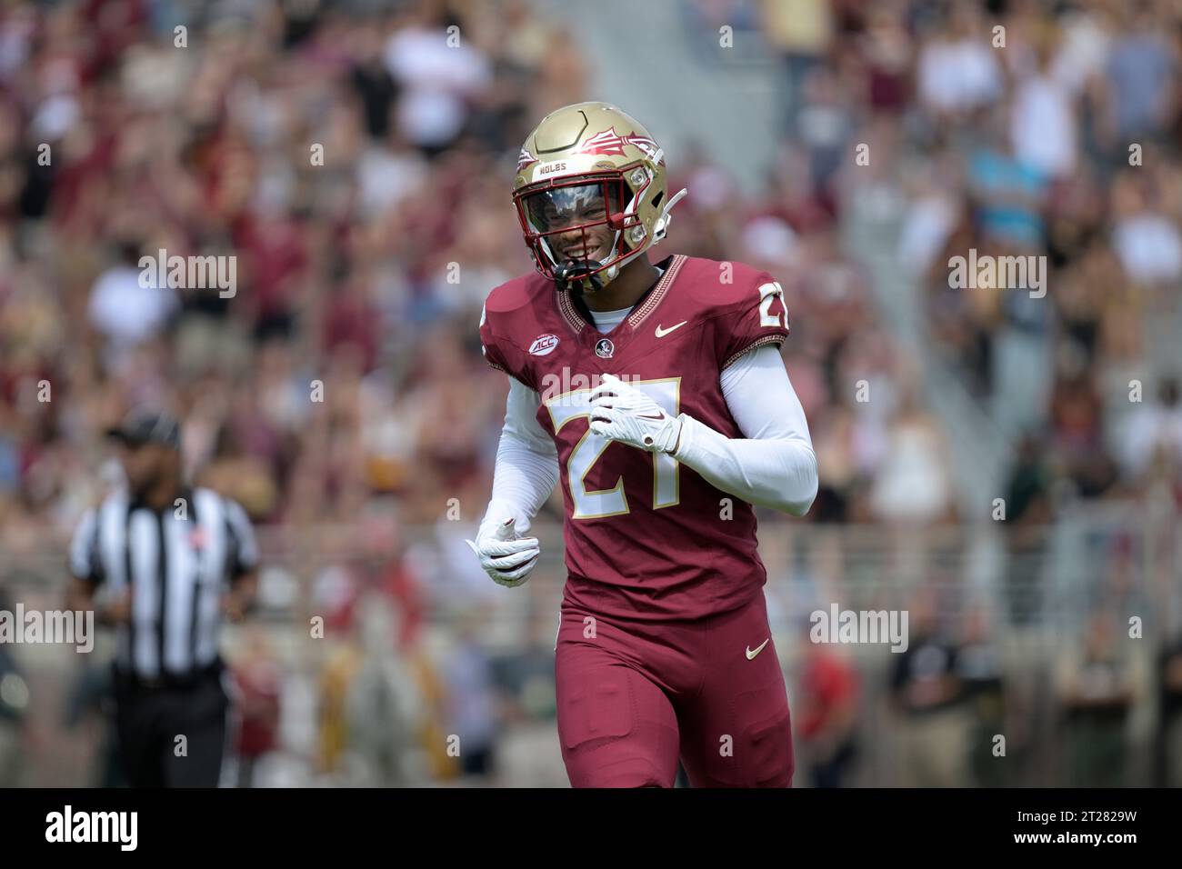 Florida State defensive back Ashlynd Barker (27) follows a play during ...