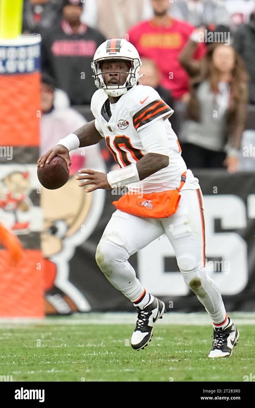 Cleveland Browns quarterback PJ Walker (10) during an NFL football game ...