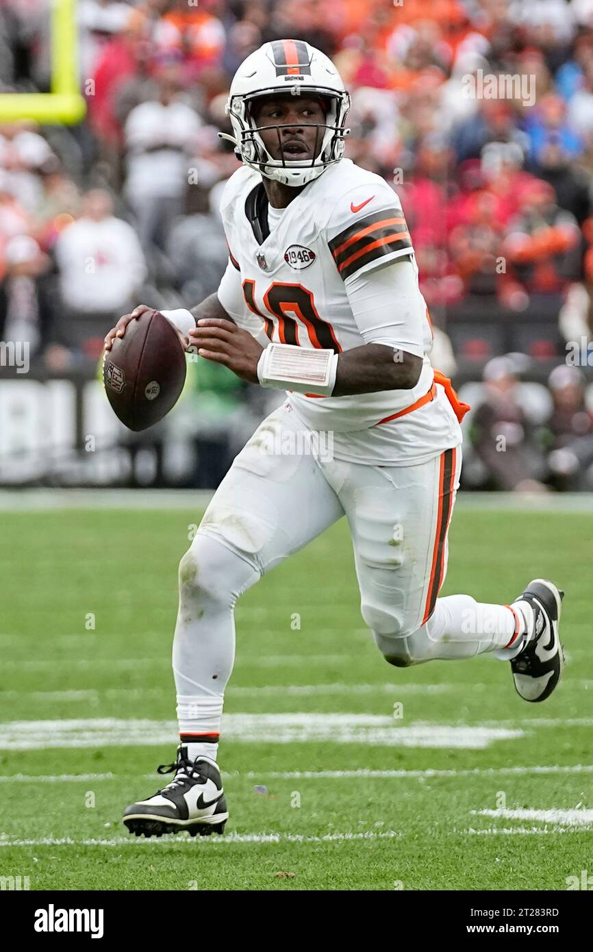 Cleveland Browns quarterback PJ Walker (10) during an NFL football game ...