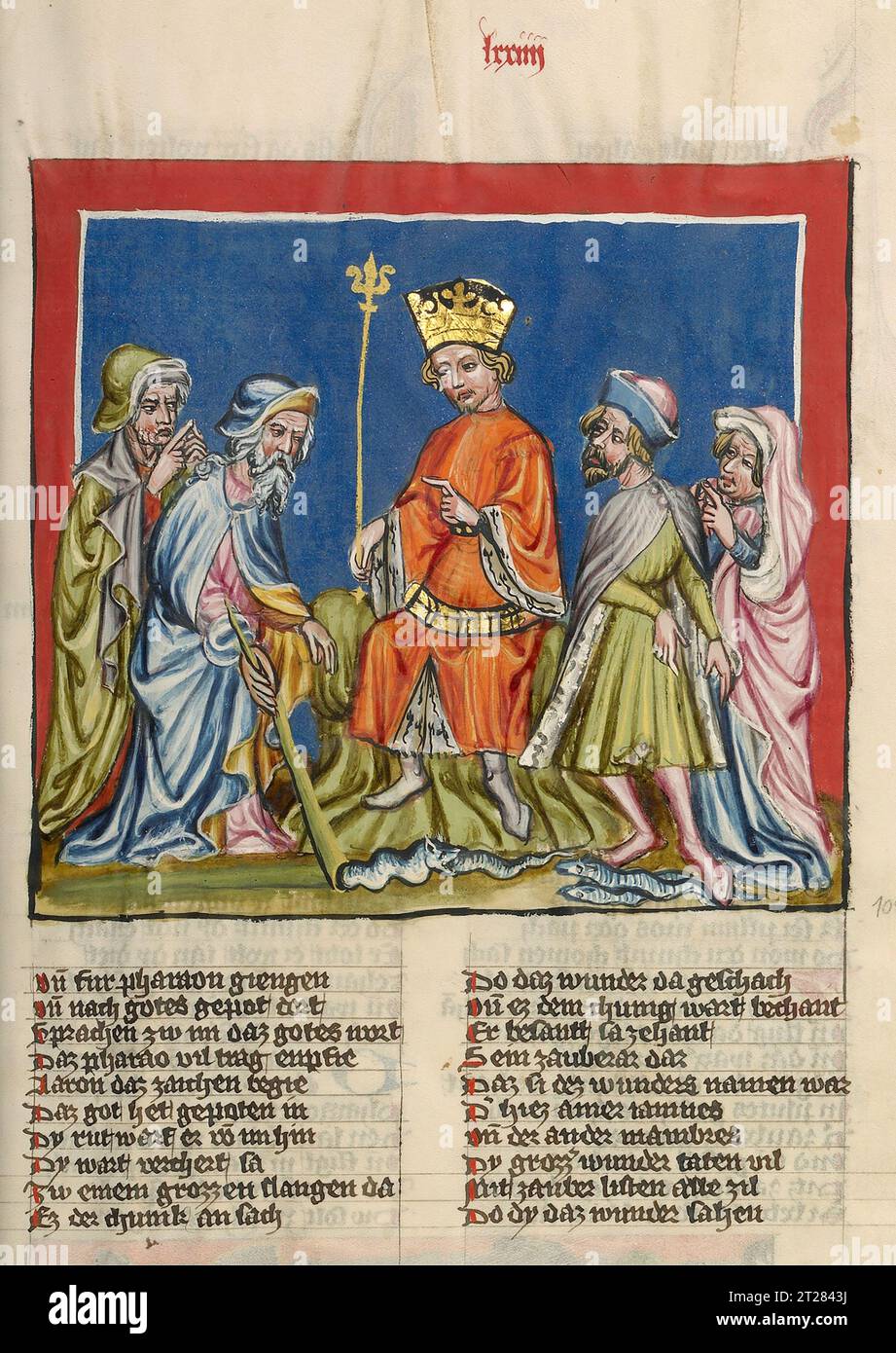 Rudolf von Ems (Austrian, about 1200 - 1254) Aaron Transforms the Rod ...