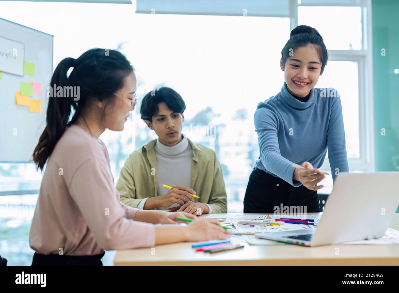 Team Of Ux Developer And Ui Designer Brainstorming Interface Wireframe Design Creative Digital