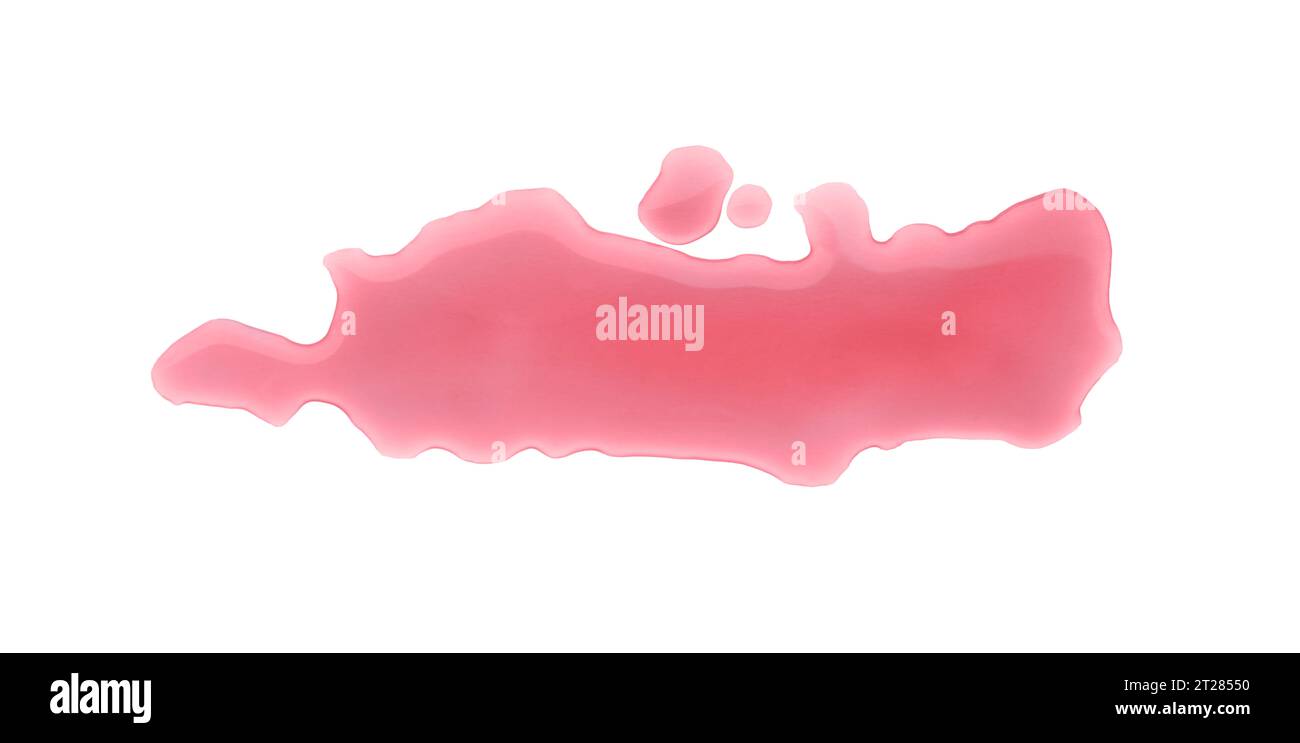 Puddle of red liquid on white background, top view Stock Photo - Alamy