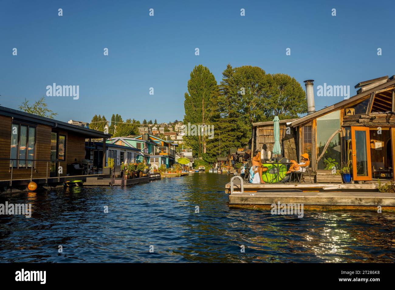 Houseboats on Lake Union in Seattle, Washington State, USA Stock Photo ...