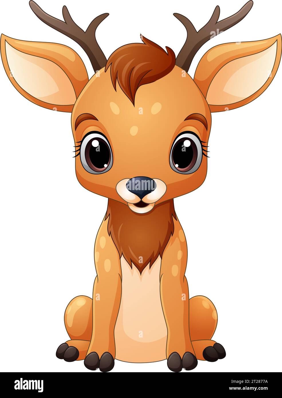 Cartoon funny deer on white background Stock Vector Image & Art - Alamy