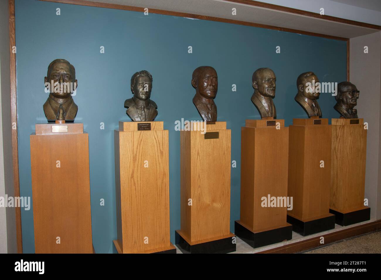 Busts of past premiers inside the provincial Confederation Building in ...