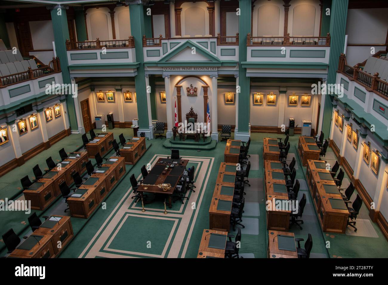 The Assembly room inside the provincial Confederation Building in St ...