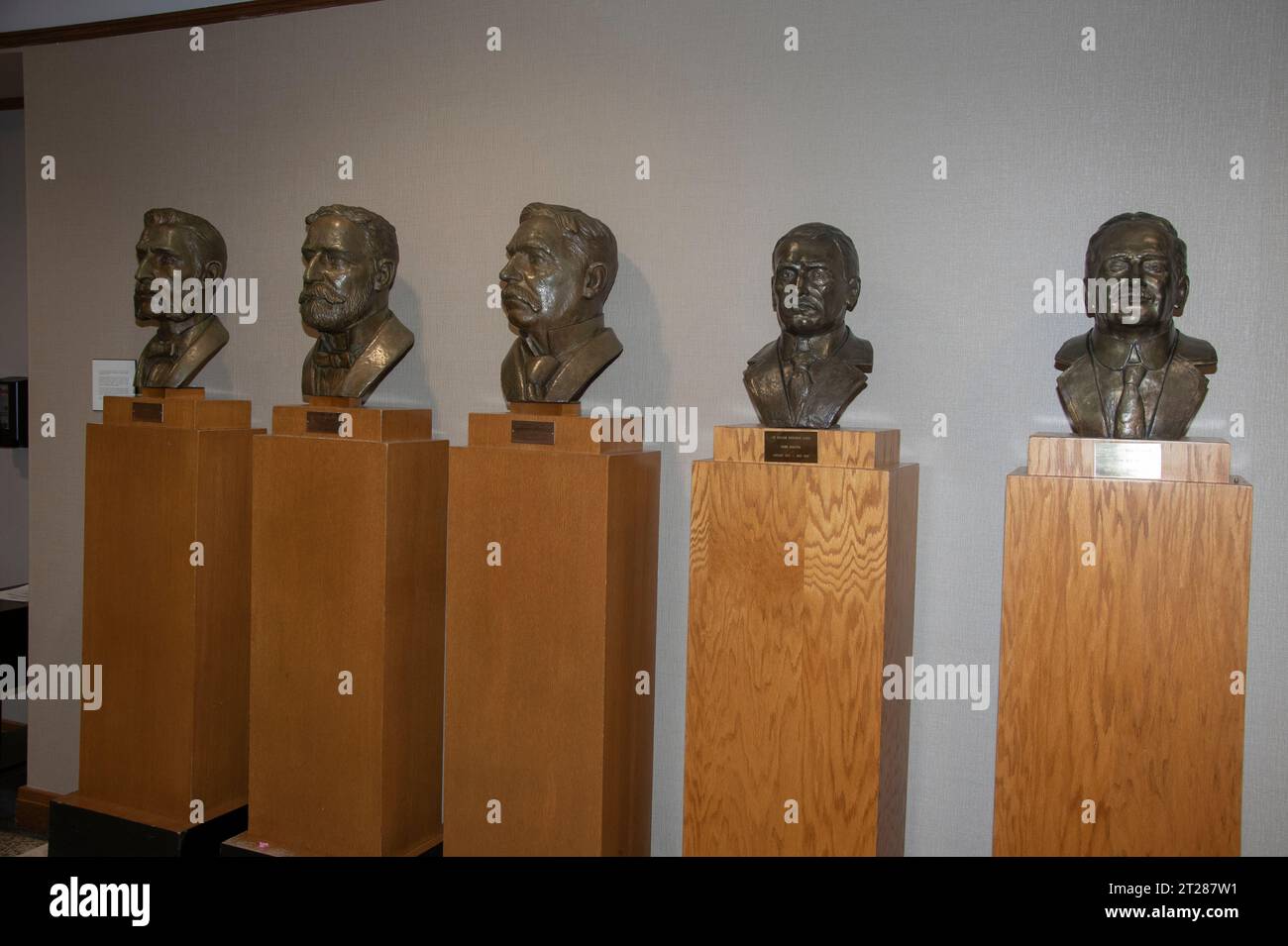 Busts of past premiers inside the provincial Confederation Building in ...