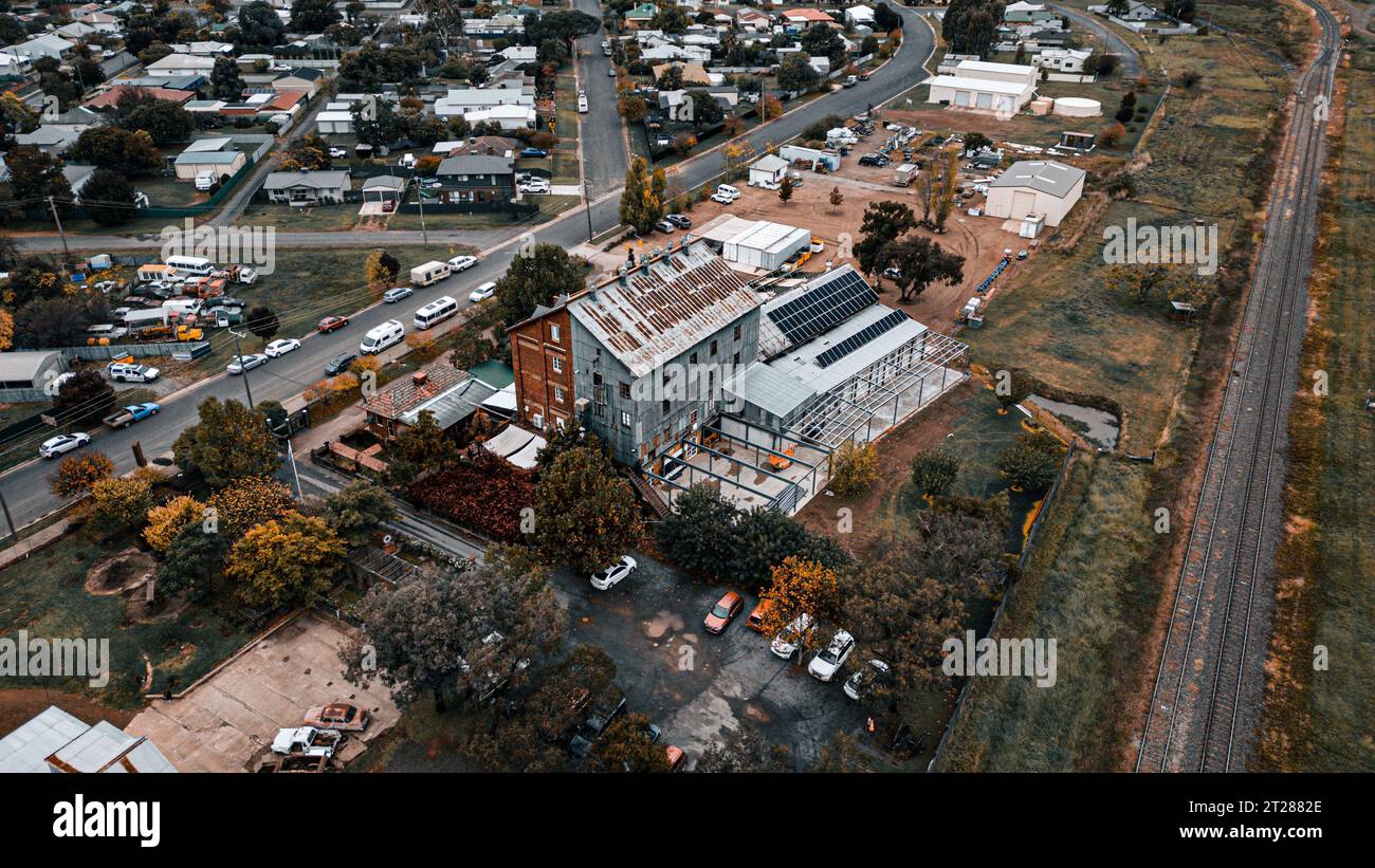 the Junee Licorice Factory, situated in a picturesque rural landscape ...