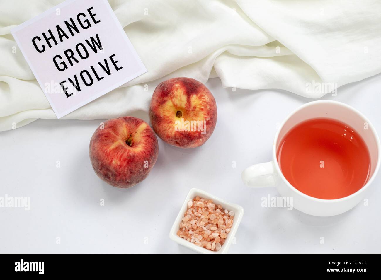 Healthy Feminine Flatlay with Inspirational Saying - Change, Grow ...