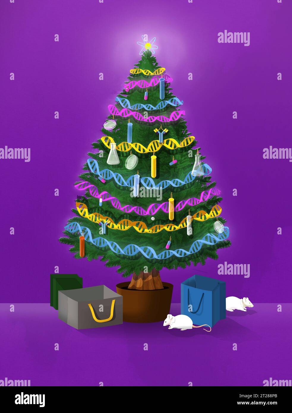 DNA Christmas tree, conceptual illustration Stock Photo - Alamy