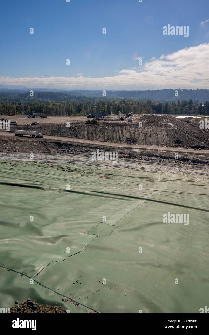 Covered garbage at the King County Cedar Hills Regional Landfill facilities, operated by the ...