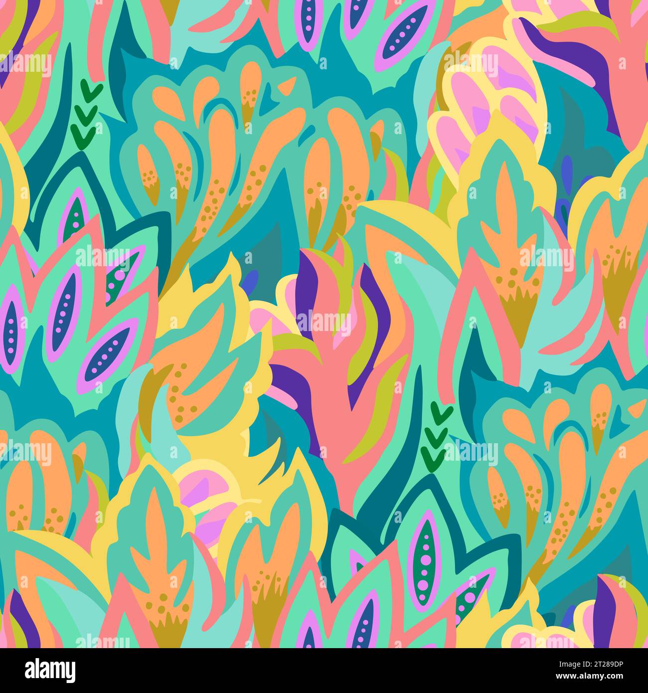 Colorful vector pattern with abstract organic shapes. Vivid modern ...