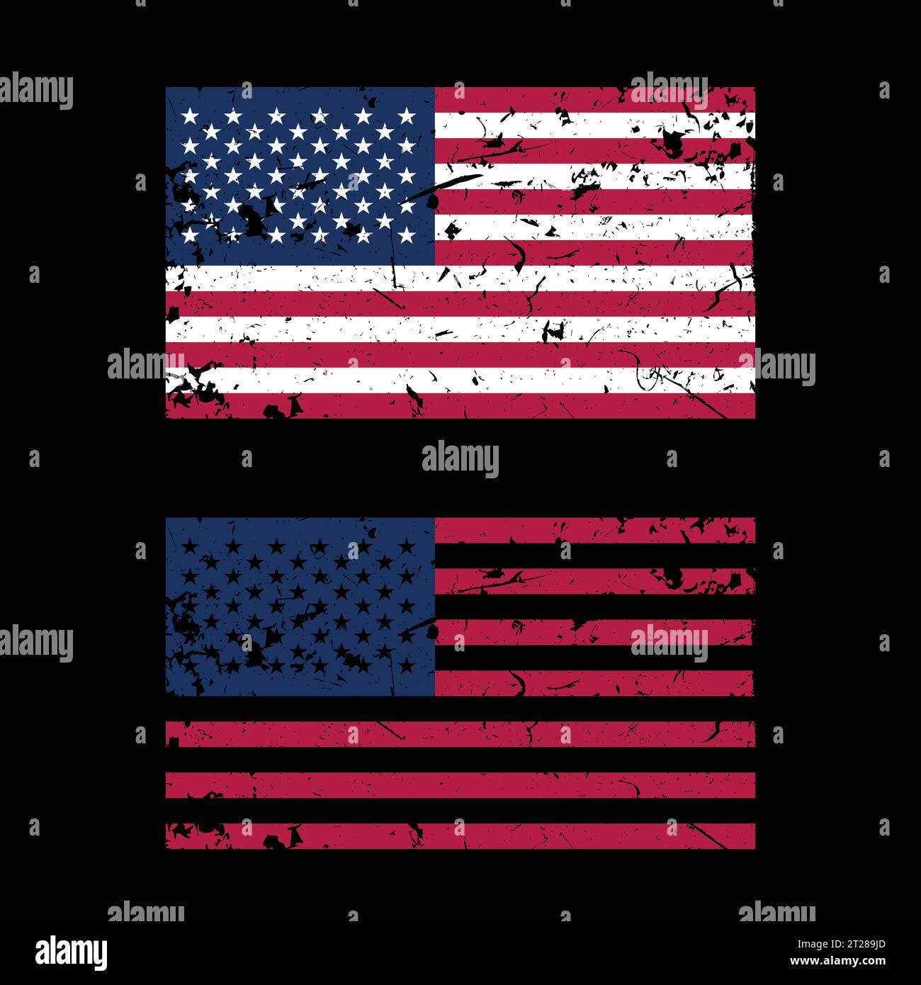 Grunge USA flag American flag with grunge texture Vector Stock Vector ...