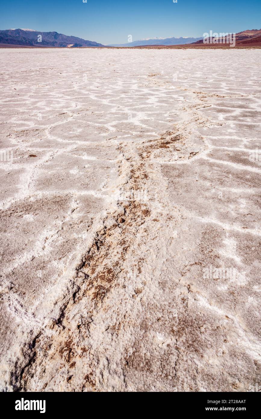 Salt deposits in Badwater Basin in Death Valley National Park in ...