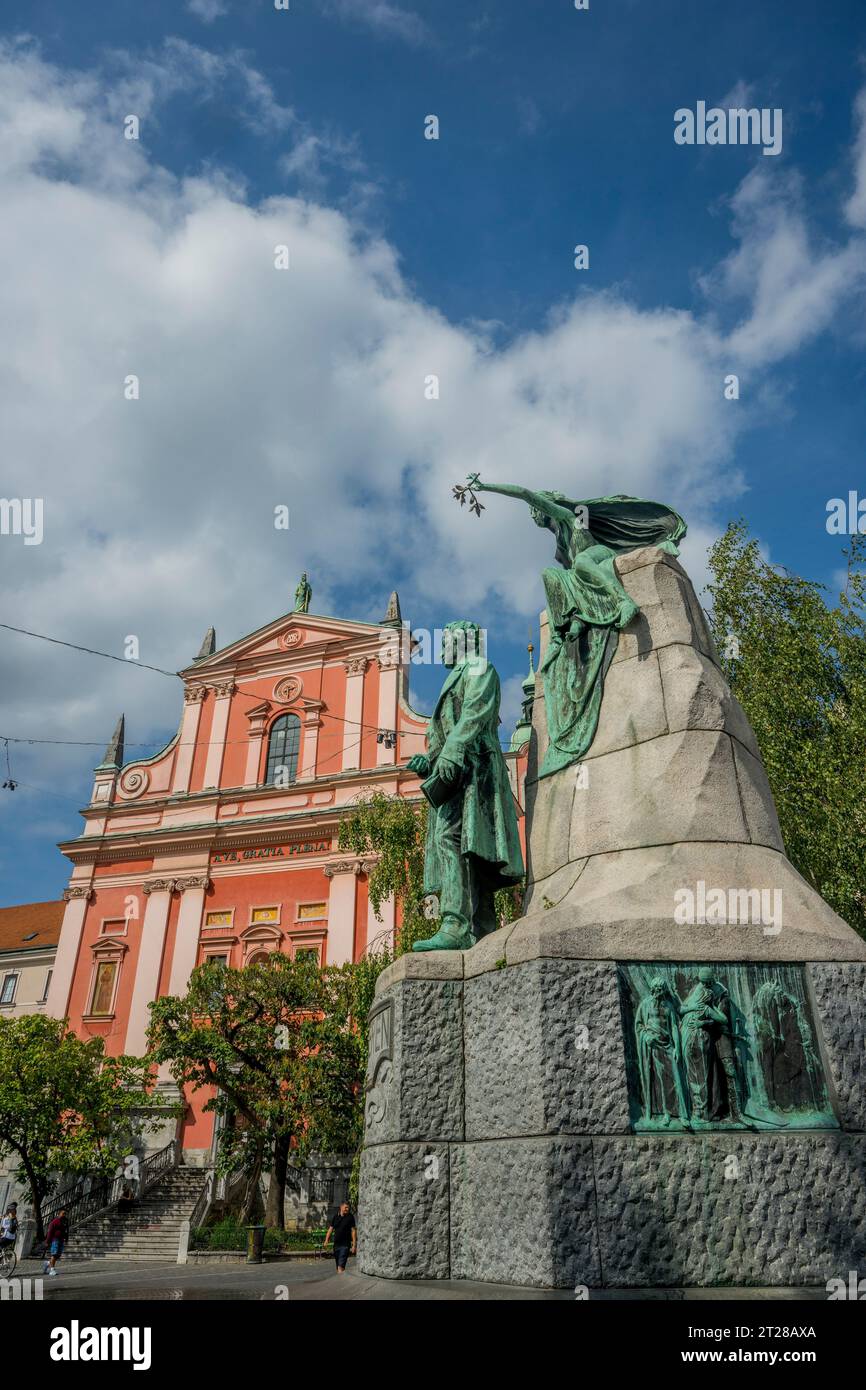 The Preseren monument (1905), erected in honour of Slovenias greatest ...
