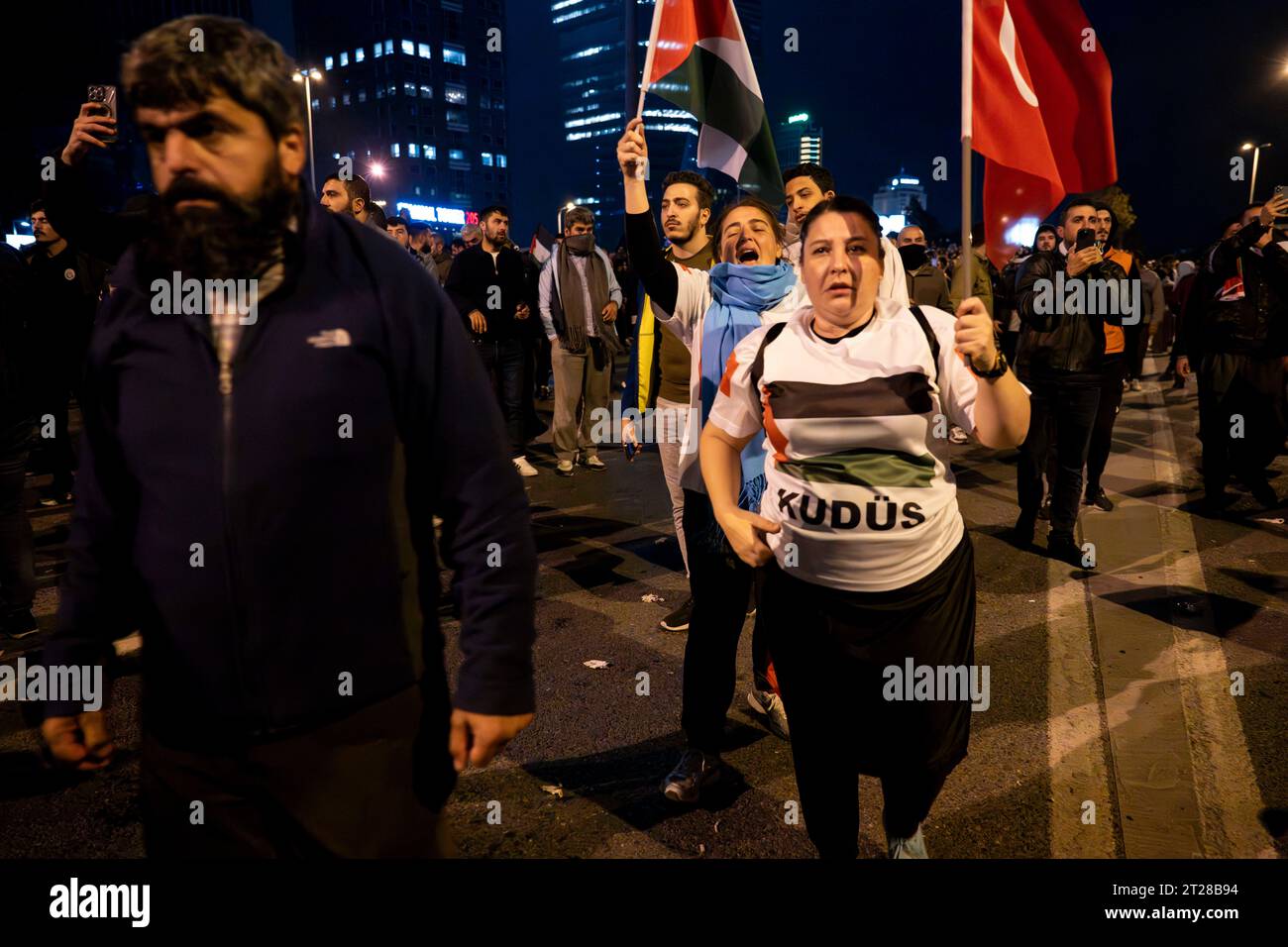 October 18, 2023, levent, °stanbul, turkey: protests started in front ...