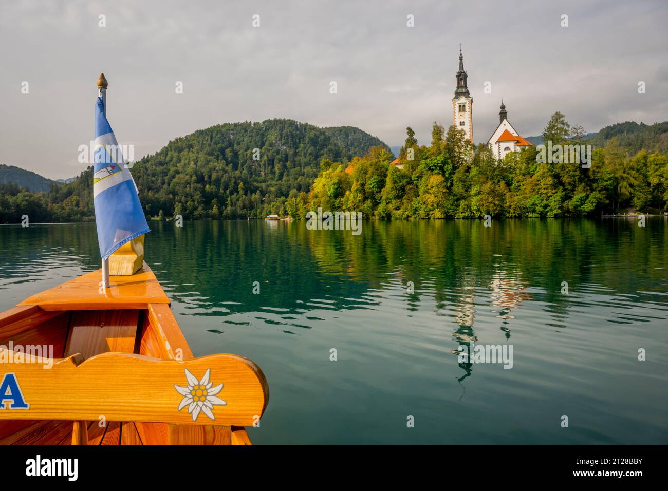 A pletna boat, traditional boats handcrafted by locals of Bled ...